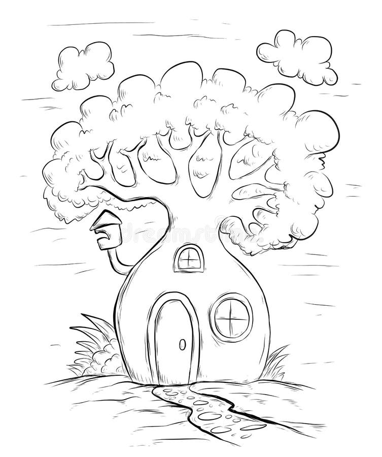 Tree House, Forest House, Sketch Stock Vector - Illustration of ...