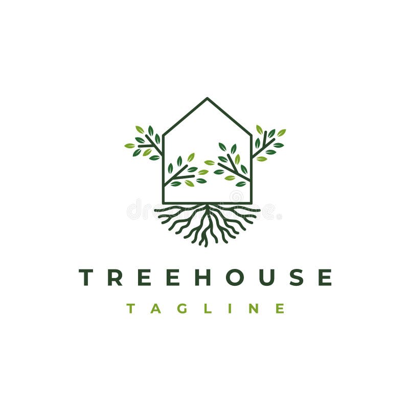 Tree and House Logo Design Vector Isolated, Abstract Tree Logo Design ...