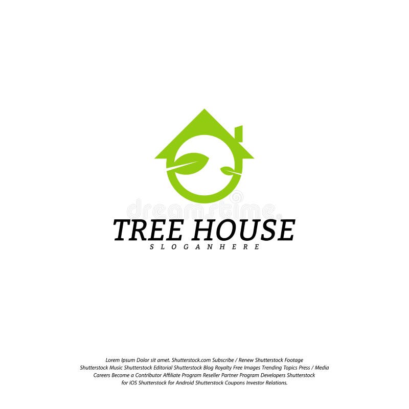 Tree House Logo Vector Template. Leaf House Logo Stock Vector ...