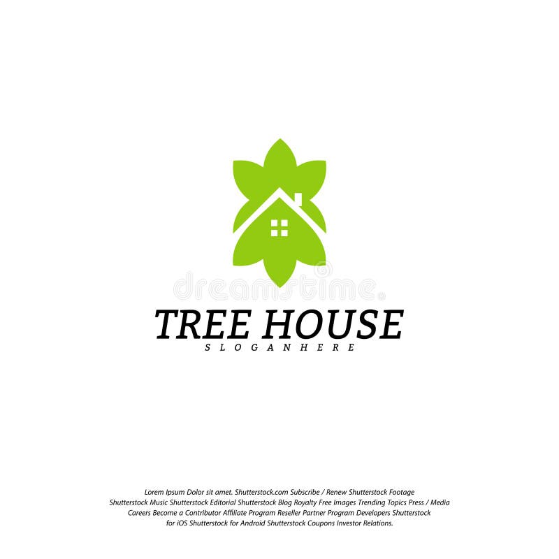 Tree House Logo Vector Template. Leaf House Logo Stock Vector ...