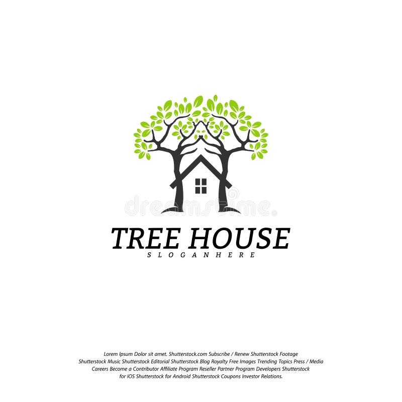 Tree House Logo Vector Template. Leaf House Logo Stock Vector ...