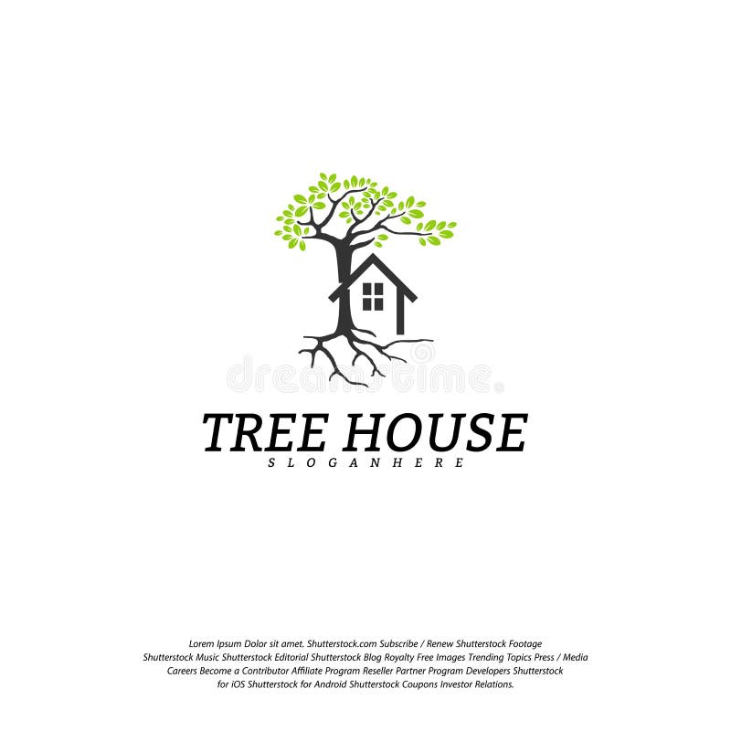 Set of Tree House Logo Vector Template. Leaf House Logo Stock Vector ...