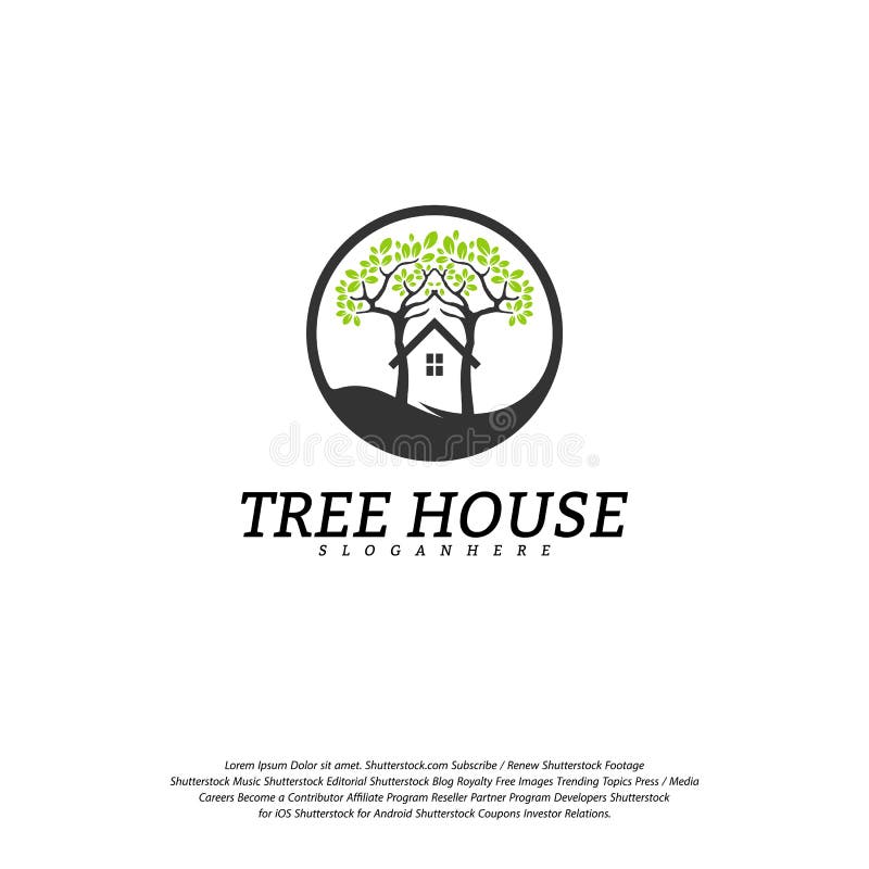 Tree House Logo Vector Template. Leaf House Logo Stock Vector ...