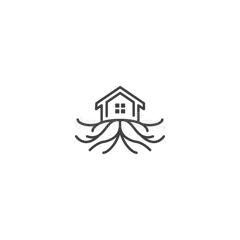 Tree House, Root Home. Vector Logo Icon Template Stock Vector ...