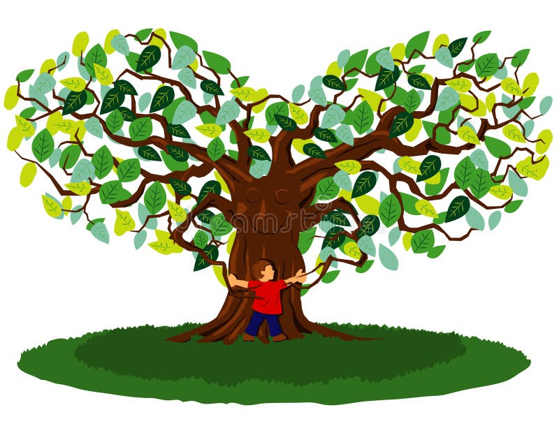 Boy and tree stock vector. Illustration of cartoon, nice - 8766862