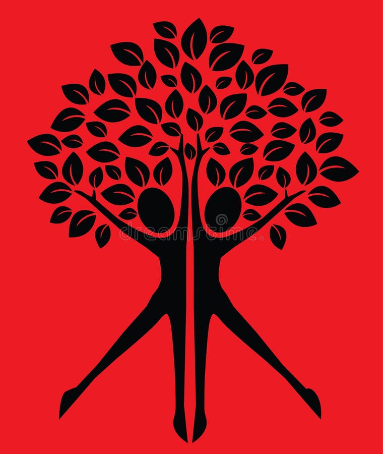Tree Human Body Logotype or Card Stock Illustration - Illustration of ...