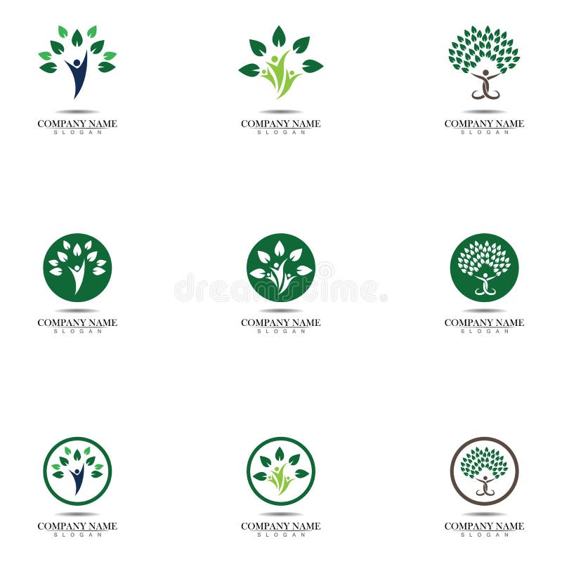 Tree Human Logo Design. Human Life Logo Icon Stock Vector ...