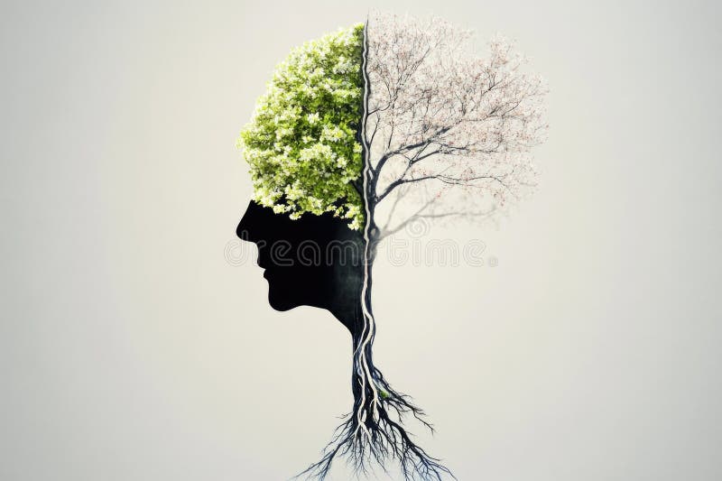 Tree and Human Silhouette Blending Nature and Identity Stock Photo ...