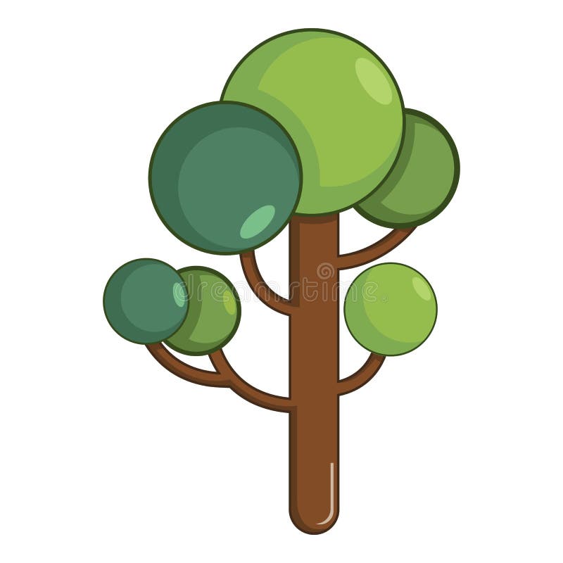 Tree icon, cartoon style stock vector. Illustration of green - 91198422