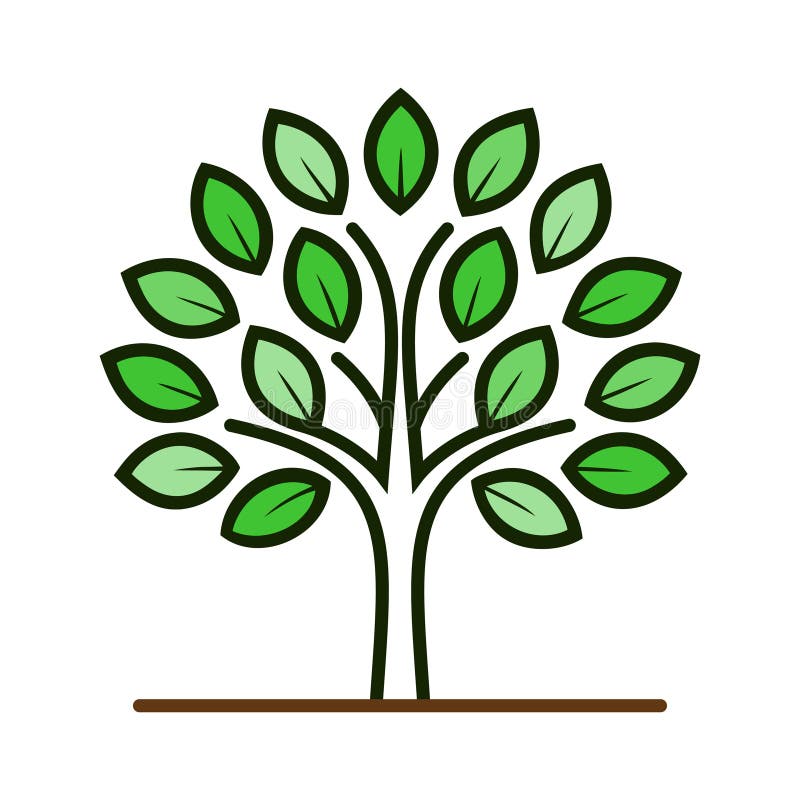 Tree Icon. Cute Tree Icon on White Background Stock Vector ...