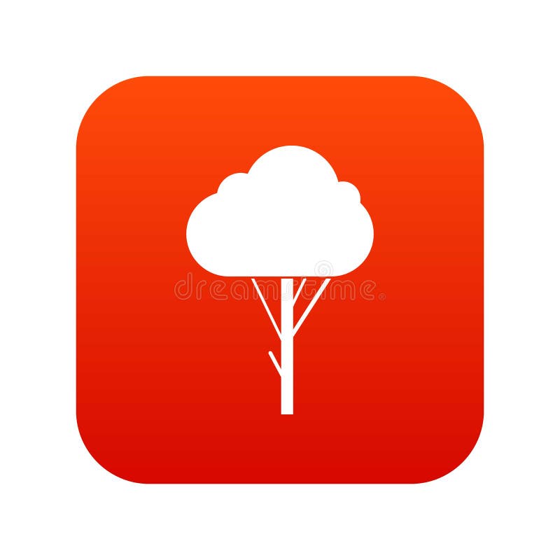 Tree icon digital red stock vector. Illustration of season - 101442956