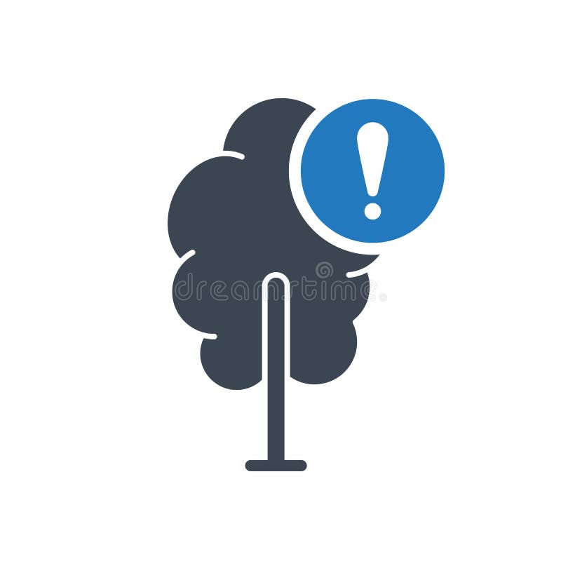 Tree Icon, Forest, Nature, Ecology Concept Icon with Exclamation Mark ...