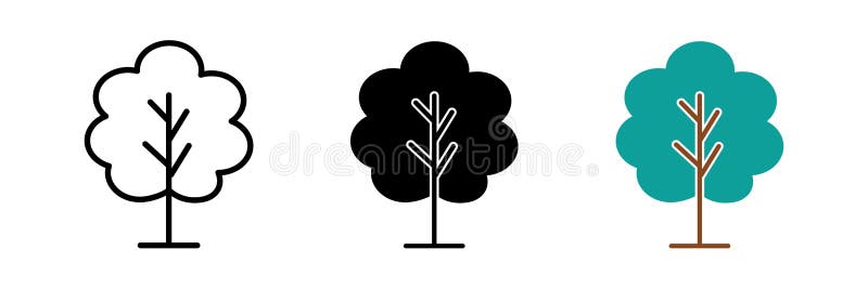 Tree Icon. Forest Symbol. Flat Web Sign on White Background. Vector Eps ...
