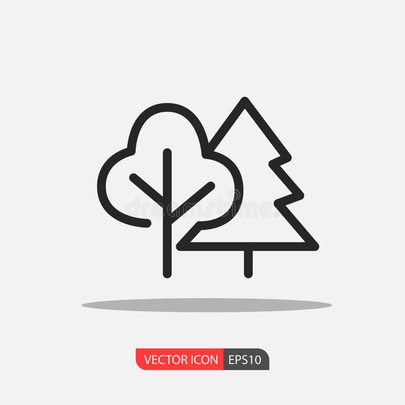 Tree Icon. Forest Symbol. Flat Web Sign on a White Background. Vector ...