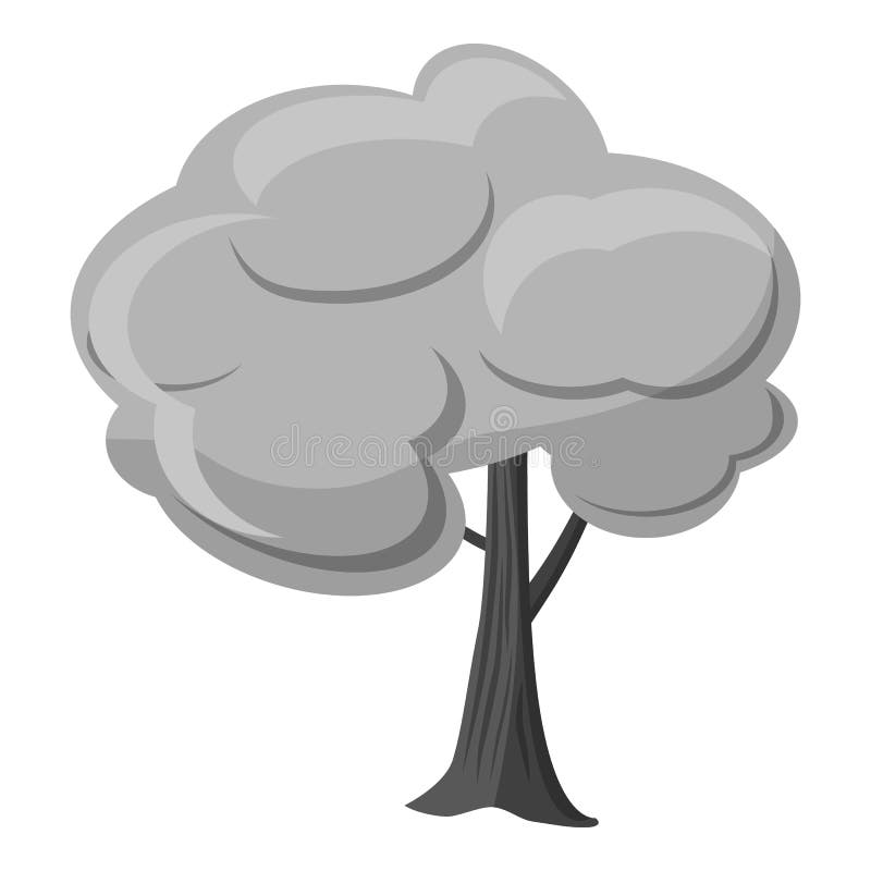 Tree Icon, Gray Monochrome Style Stock Vector - Illustration of ...