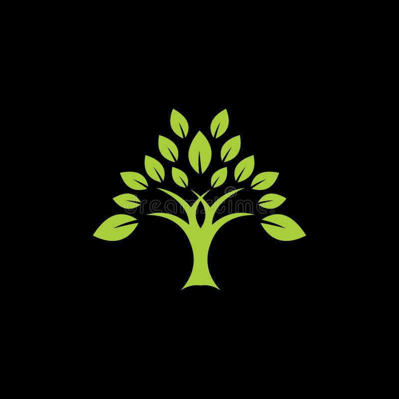 Tree Icon with Green Leaves - Eco Concept Vector Stock Vector ...
