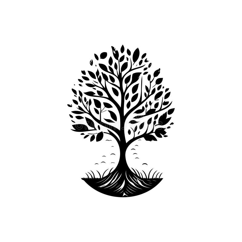 Tree Icon Hand Draw Black Colour Winter Ice Logo Symbol Perfect Stock ...