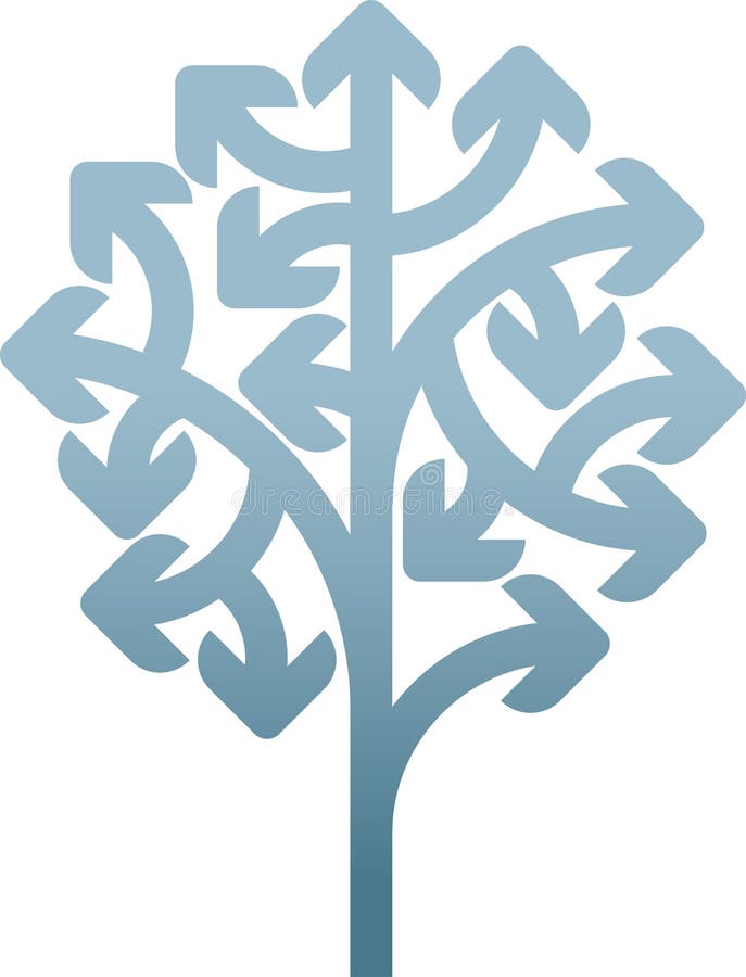 Tree Icon Made by Branch Arrows in Gray Stock Illustration ...