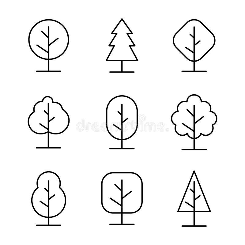 Tree icon outline stock vector. Illustration of leaf - 142927431