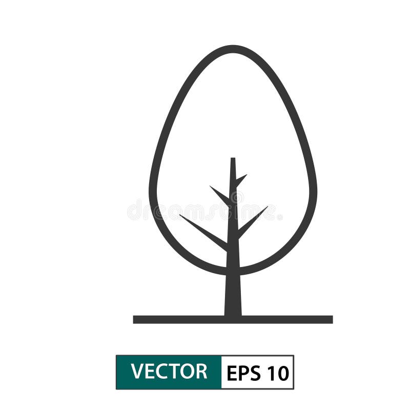 Tree Icon. Outline Style. Vector Illustration EPS 10 Stock Illustration ...