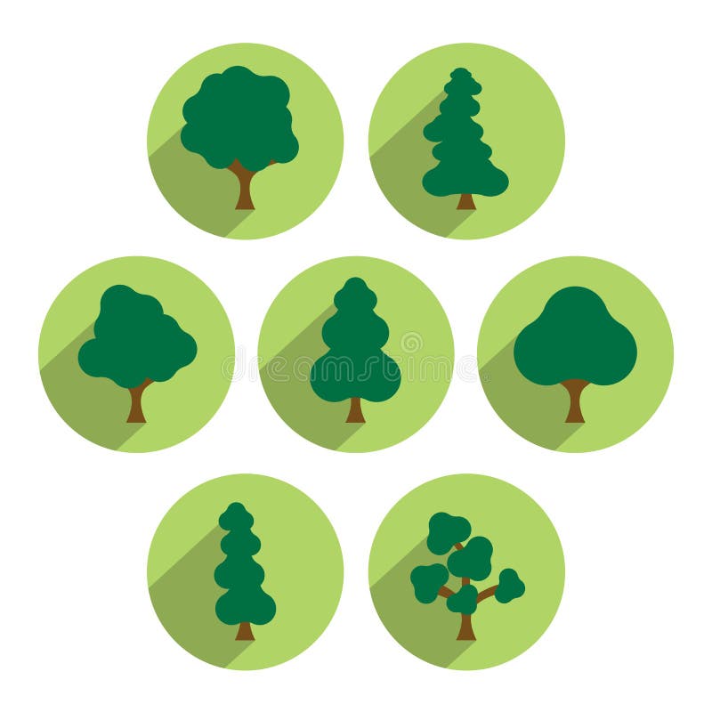 Tree icon set. stock vector. Illustration of graphic - 59785728