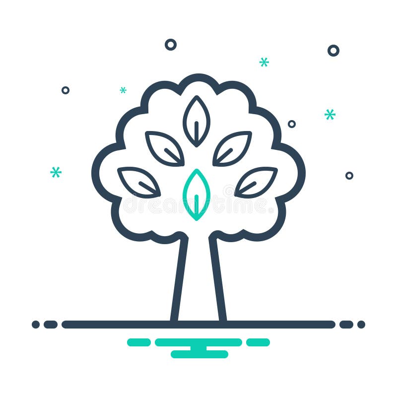Black Mix Icon for Tree, Plant and Spring Stock Illustration ...