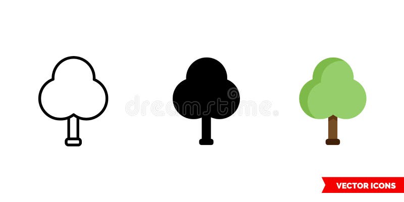 Tree Icon of 3 Types. Isolated Vector Sign Symbol. Stock Vector ...
