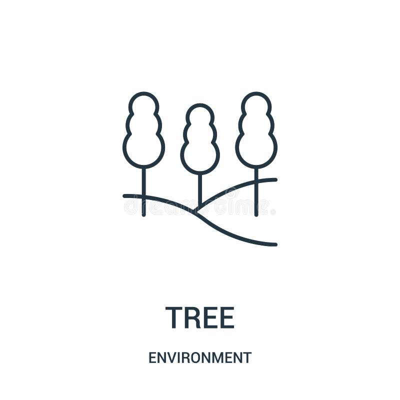 Tree Icon Vector from Environment Collection. Thin Line Tree Outline ...