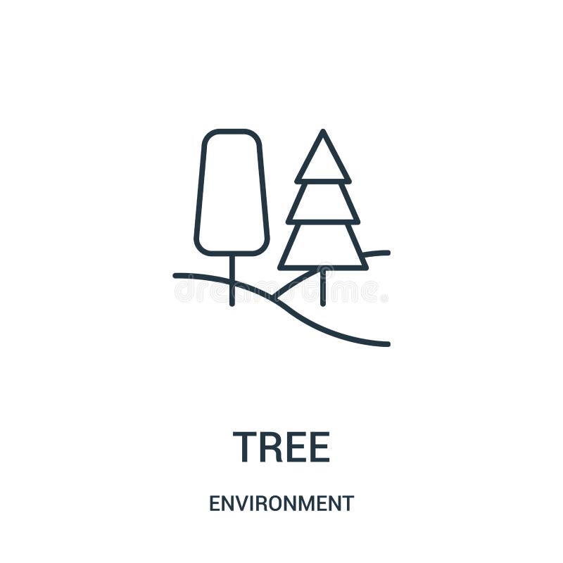 Tree Icon Vector from Environment Collection. Thin Line Tree Outline ...