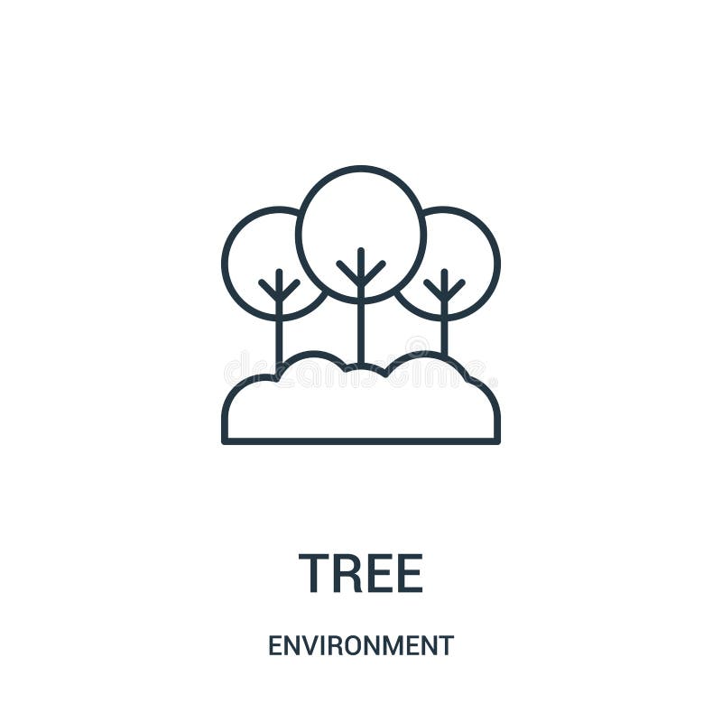 Tree Icon Vector from Environment Collection. Thin Line Tree Outline ...