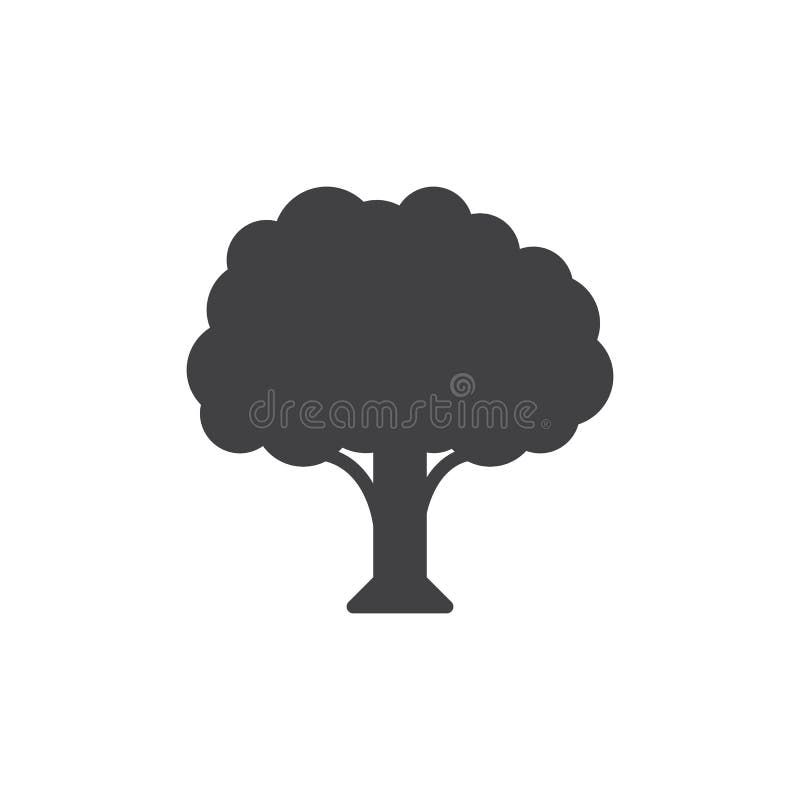 Tree Icon Vector, Filled Flat Sign, Solid Pictogram Isolated on White ...