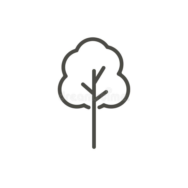 Tree Icon Vector. Line Tree Symbol Stock Vector - Illustration of shape ...