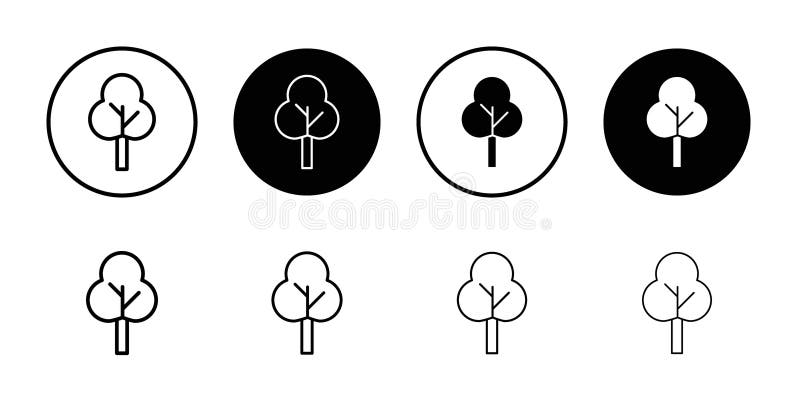 Tree Icon Outline Vector for Web Ui Stock Vector - Illustration of ...