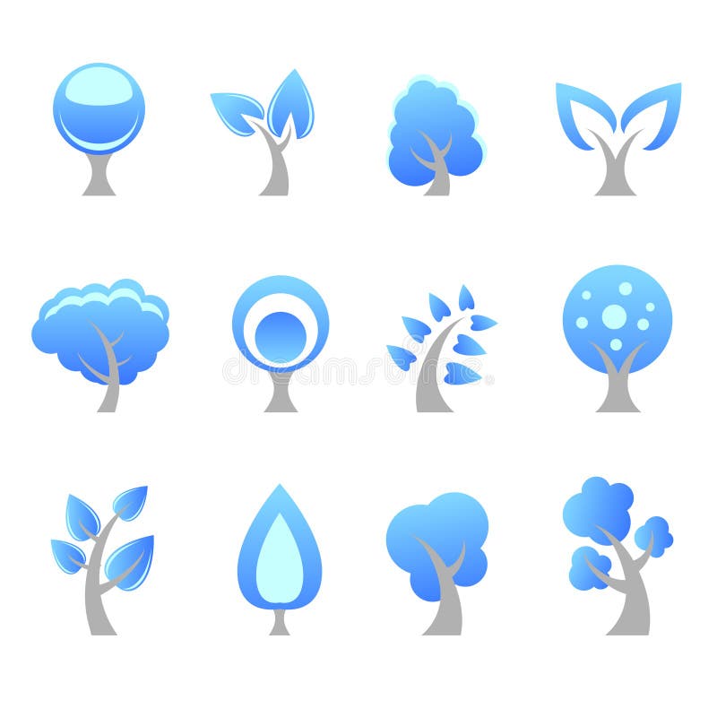 Tree icons stock vector. Illustration of summer, collection - 13031479