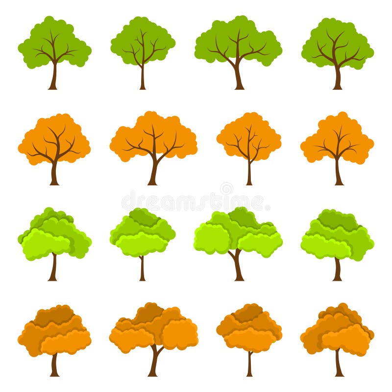 Tree icons set stock vector. Illustration of plant, nature - 70959482