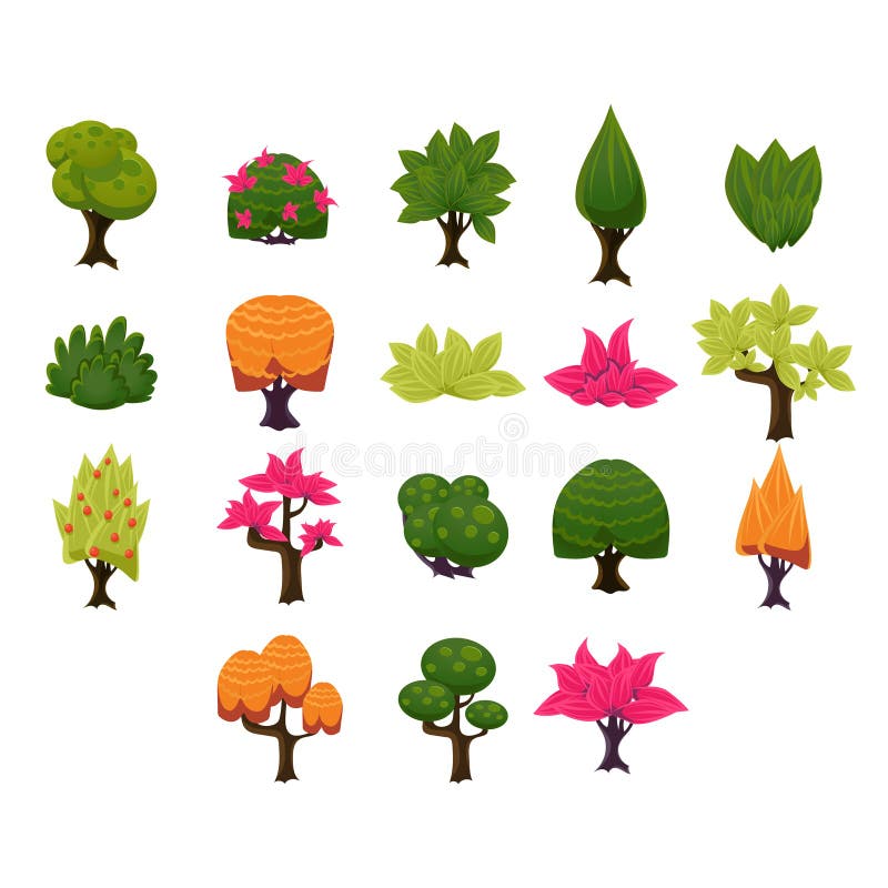 Tree Icons Set stock vector. Illustration of isolated - 68039770