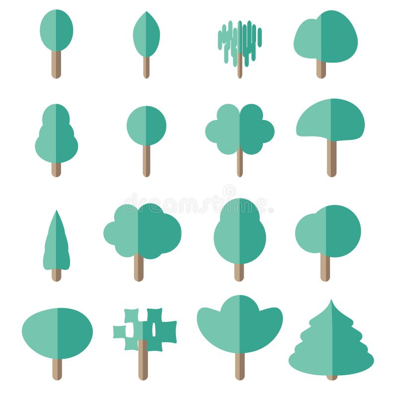Tree icons stock vector. Illustration of shadow, icon - 42759012