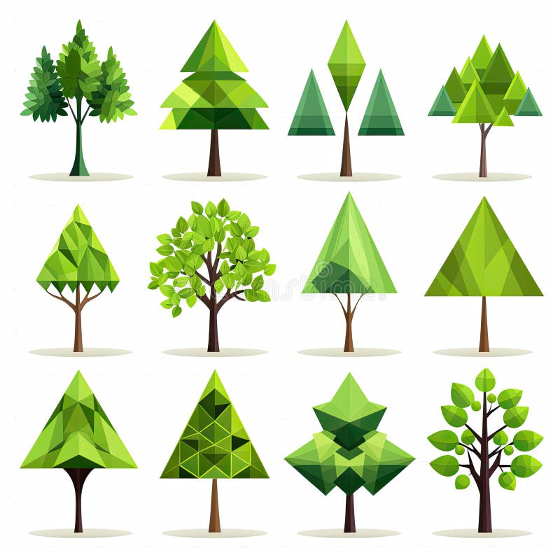 Tree Icons Vector Illustration Stock Illustration - Illustration of ...