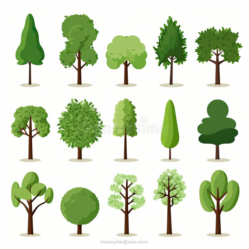 Tree Icons Vector Illustration Stock Illustration - Illustration of ...