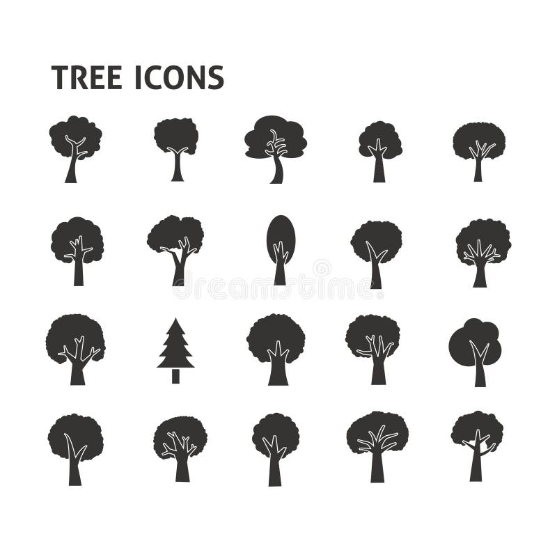 Tree Icons. Vector Illustration Decorative Design Stock Vector ...