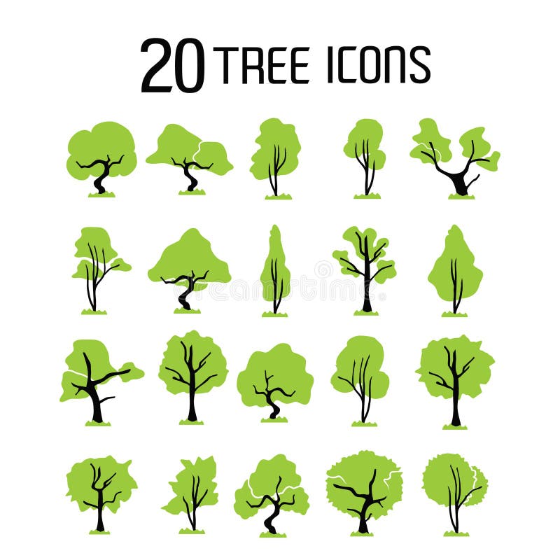 Tree Icons. Vector Illustration Decorative Design Stock Vector ...