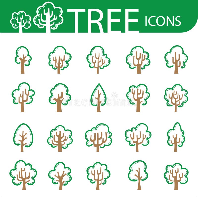 Tree Icons. Vector Illustration Decorative Design Stock Vector ...