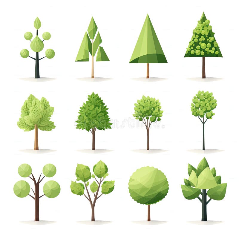 Tree Icons Vector Illustration Stock Illustration - Illustration of ...