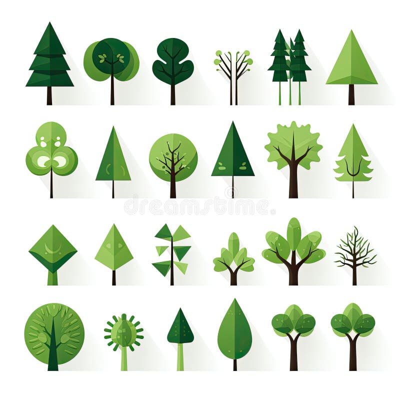 Tree Icons Vector Illustration Stock Illustration - Illustration of ...