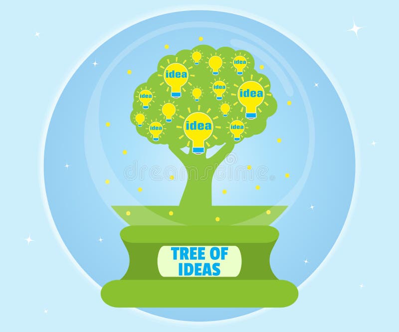 Tree with Ideas of Glass Bowl. the Concept Knowledge and Creative ...