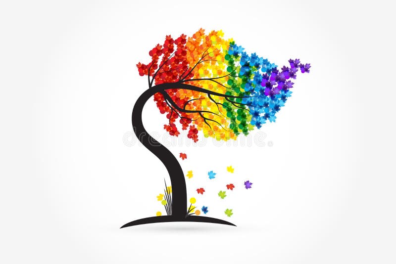 Tree Colorful Identity Card Logo Vector Stock Vector - Illustration of ...