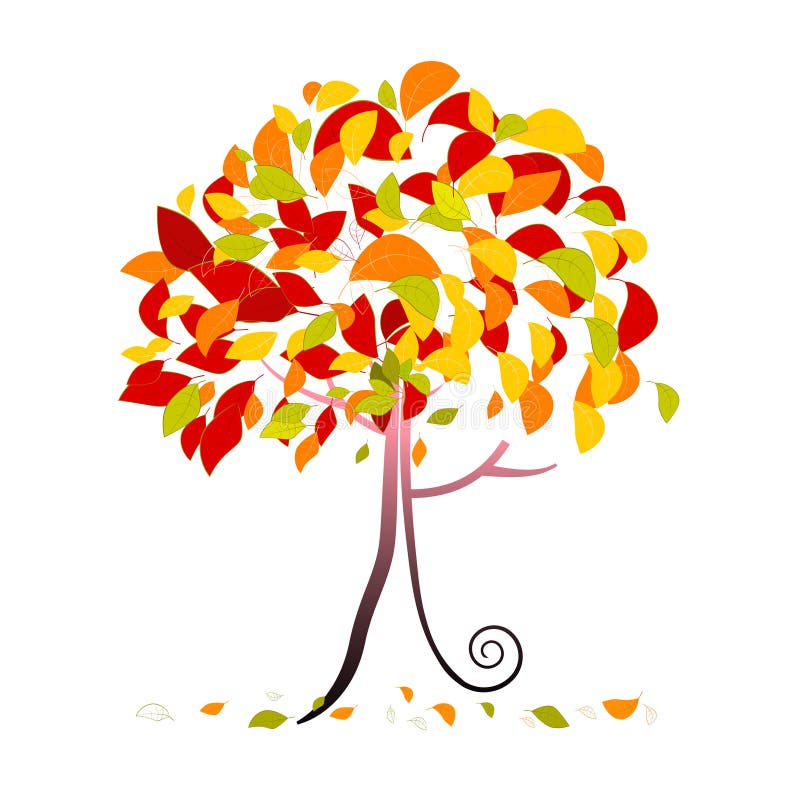 Tree Illustration - Abstract Vector Autumn Tree Stock Vector ...