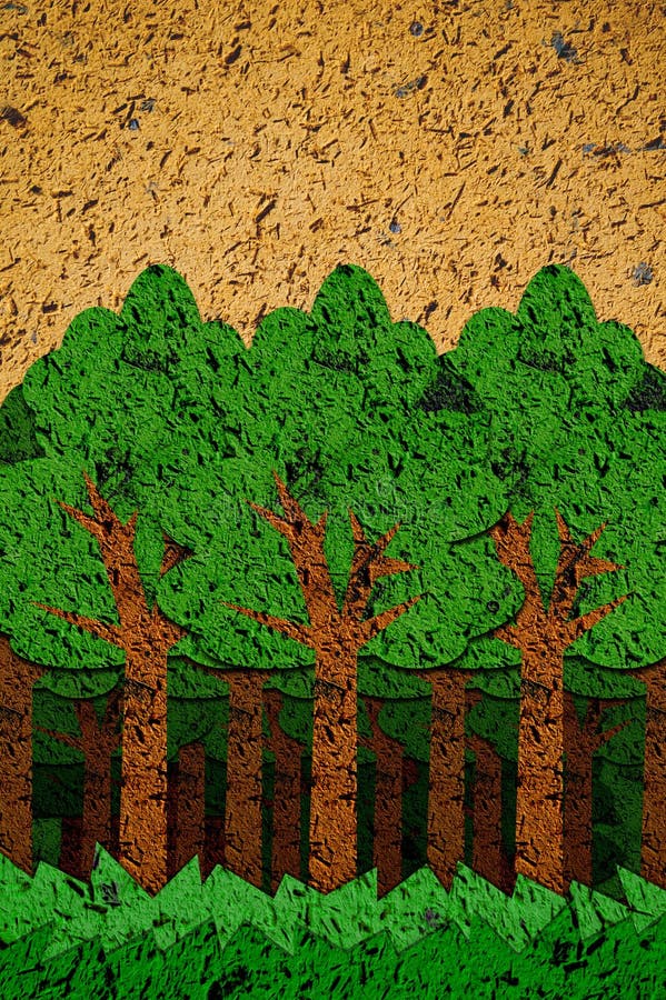 Grunge Art Tree Illustration Stock Illustration - Illustration of ...