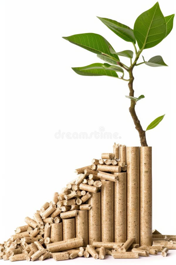 Tree Illustration with Bar Graph Displaying Decrease in Carbon ...