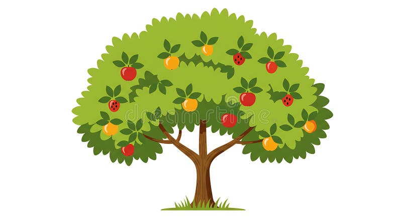 Tree Illustration Simple Flat Isolated in White Background. Suitable ...